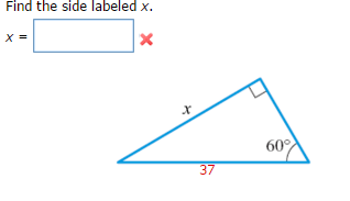 Solved Find the side labeled x. | Chegg.com