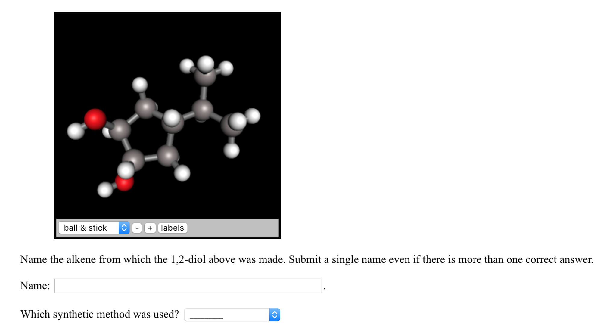 Solved Name the alkene from which the 1, 2-diol above was | Chegg.com