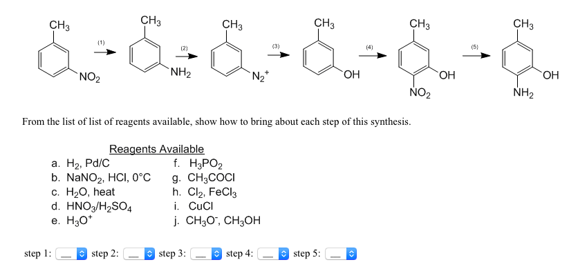 Solved CH3 CH3 CH3 CH3 CH3 OH OH NO2 From the list of list | Chegg.com