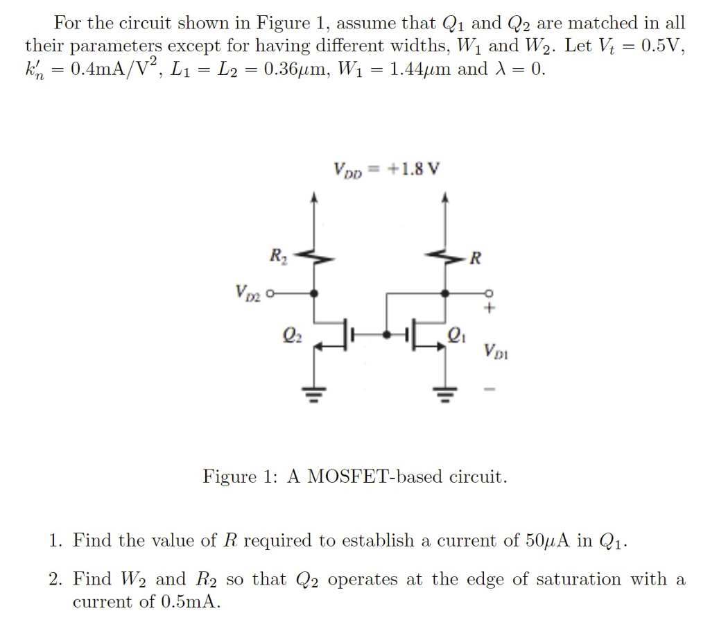 Solved For the circuit shown in Figure 1, assume that Q_1 | Chegg.com