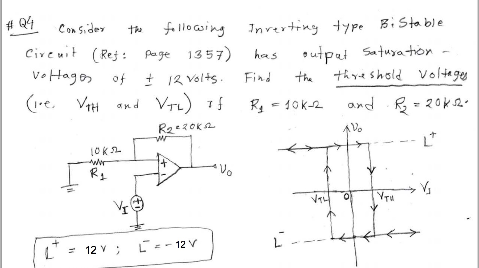 Solved Consider the following inverting type Bistable | Chegg.com