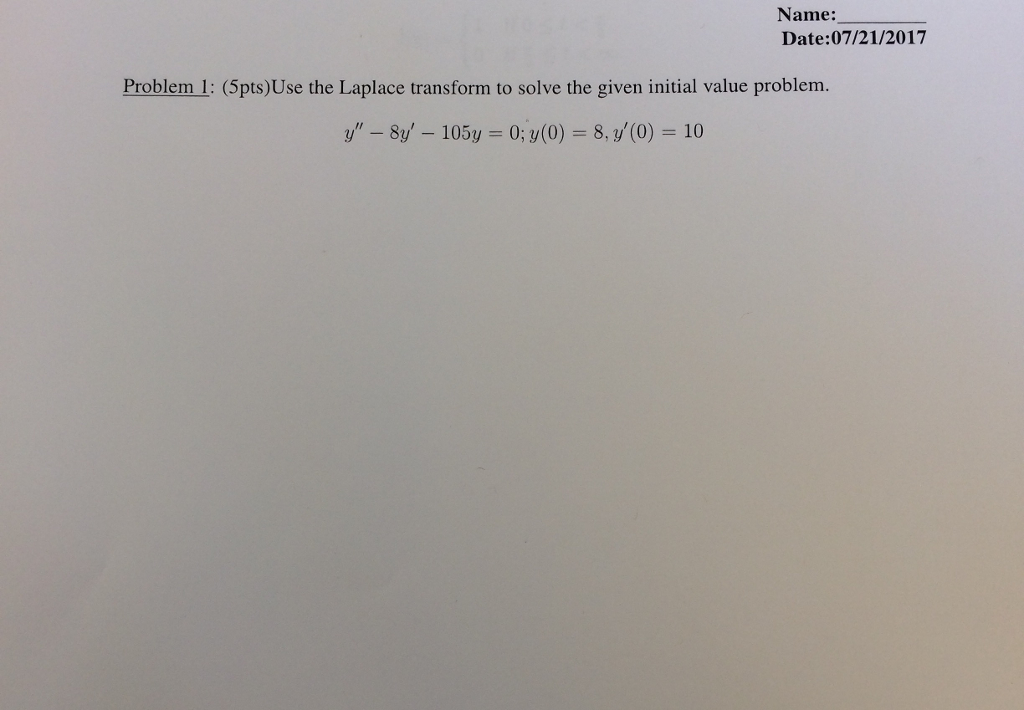 Solved Use the Laplace transform to solve the given initial | Chegg.com