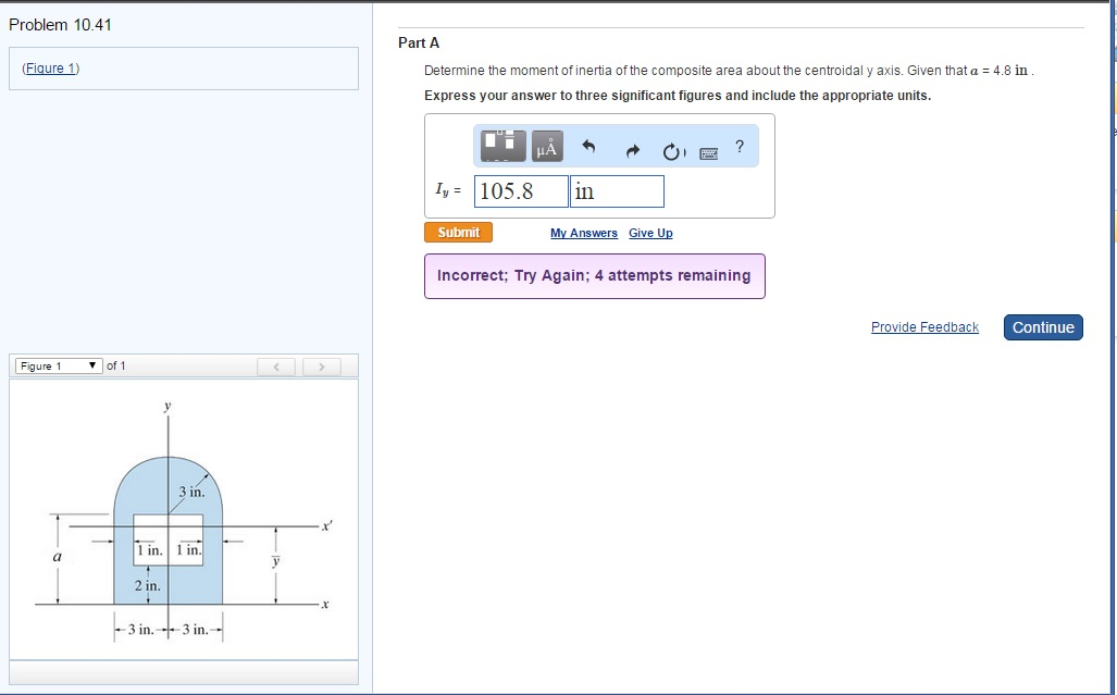 Solved Determine the moment of inertia of the composite area | Chegg.com