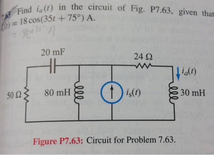 Solved Find Ia(t) in the circuit of Fig.P7.63, given that | Chegg.com
