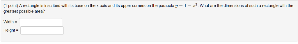 Solved A rectangle is inscribed with its base on the x-axis | Chegg.com