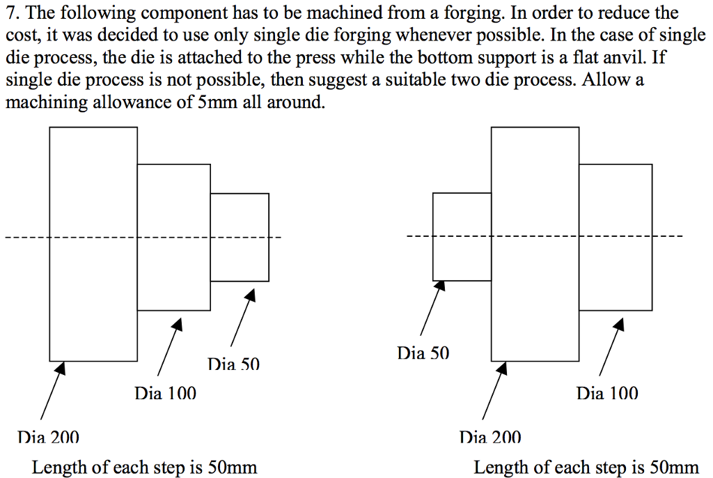 Solved 7. The following component has to be machined from a | Chegg.com