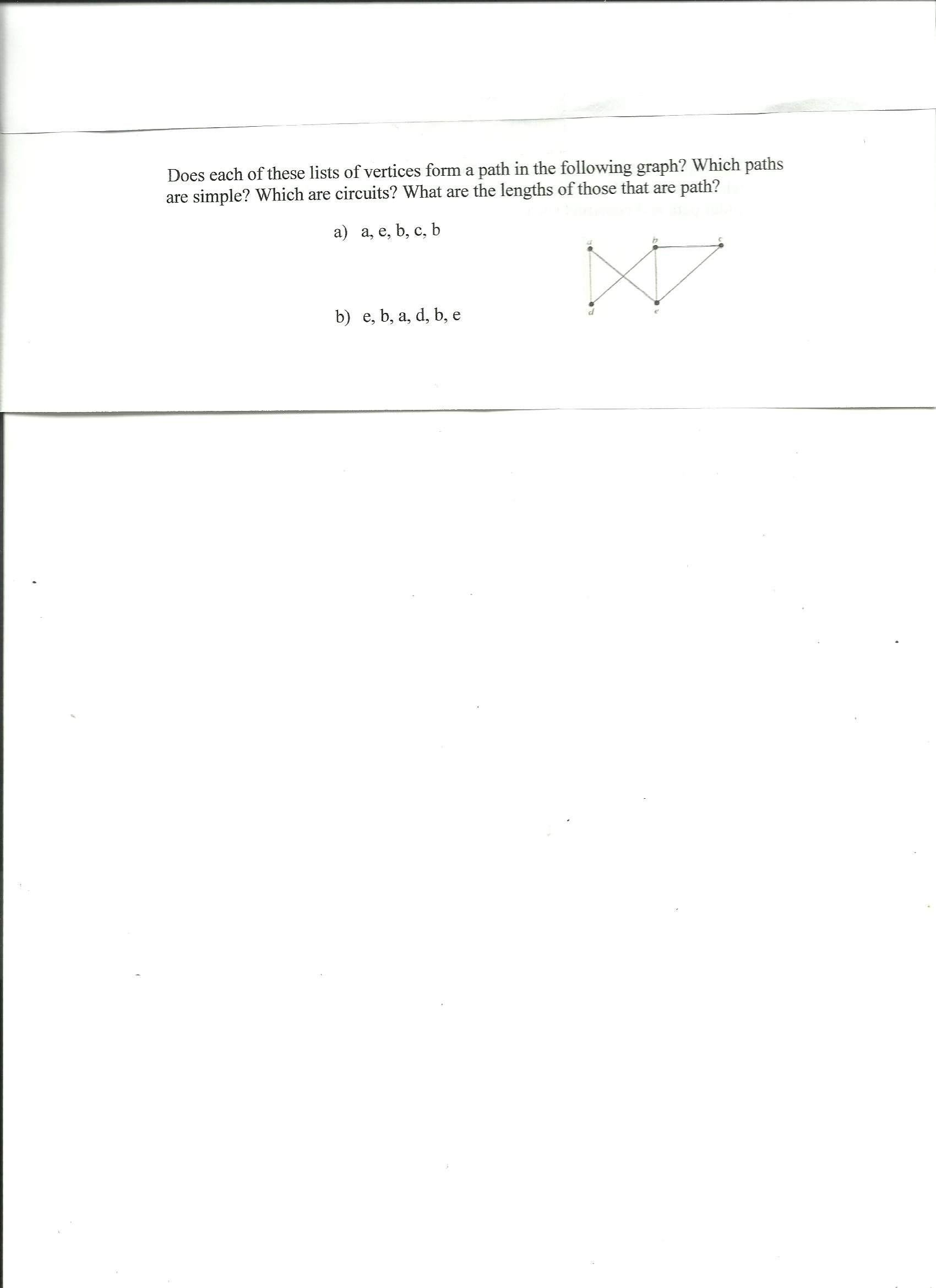 Solved Does each of these lists of vertices form a path in | Chegg.com