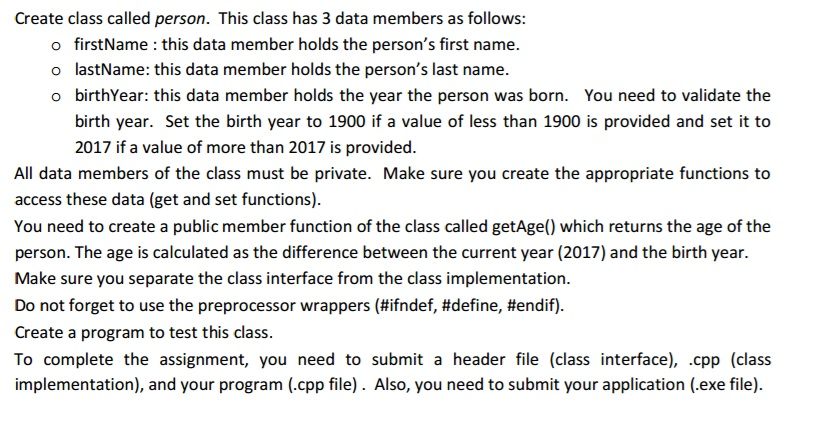 Solved Create Class Called Person This Class Has 3 Data 5858