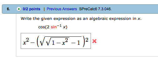 Solved Write the given expression as an algebraic expression | Chegg.com