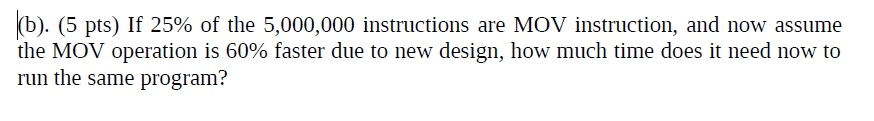 Solved 1. Below is the statistic of instructions running on | Chegg.com