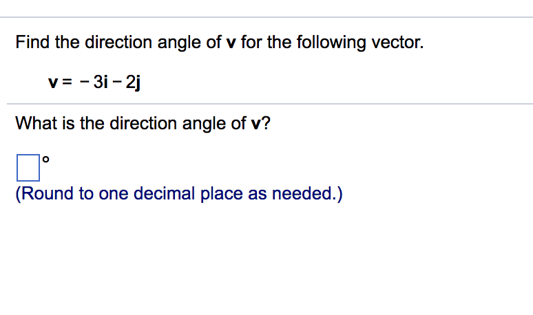 Solved Find the direction angle of v for the following | Chegg.com