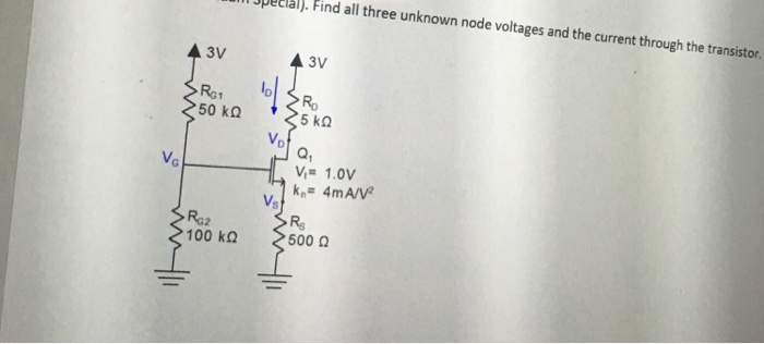 Solved Find all three unknown node voltages and the current | Chegg.com