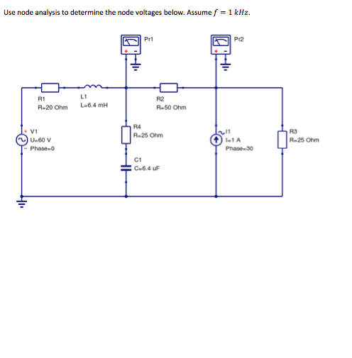 Solved Use node analysis to determine the node voltages | Chegg.com