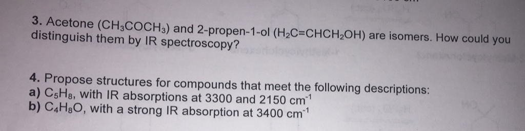 Solved 3. Acetone (CH3COCH3) and 2-propen-1-ol (H2C-CHCH2OH) | Chegg.com
