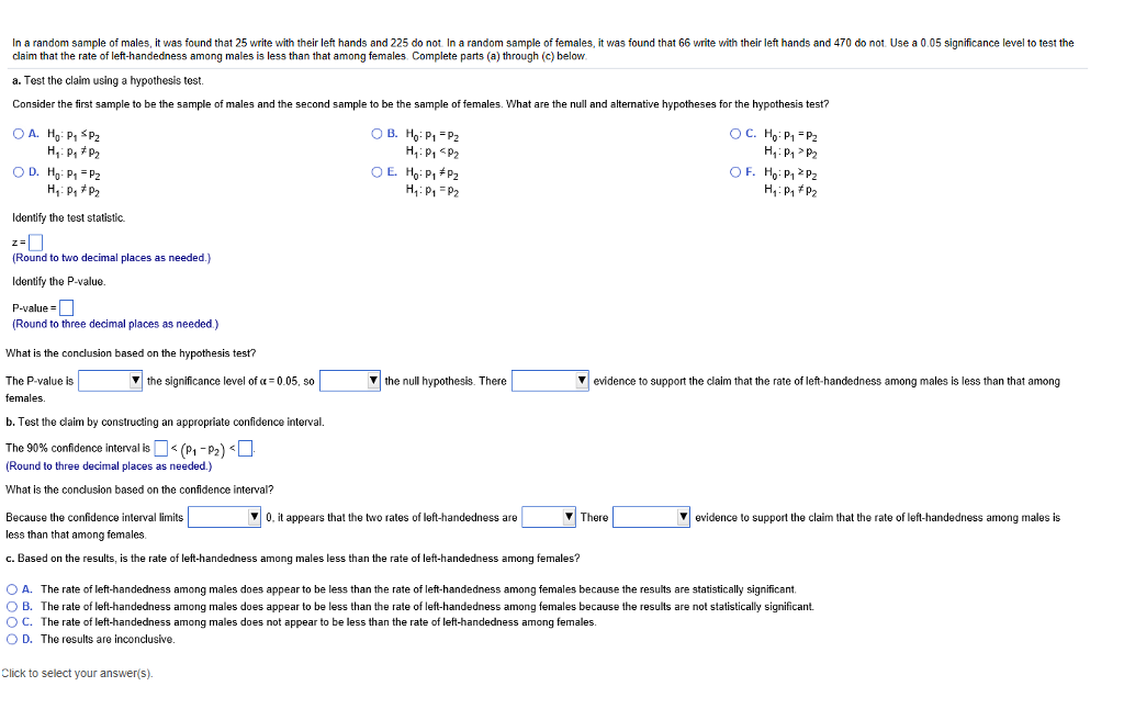 Solved In a random sample of males, it was found that 25 | Chegg.com