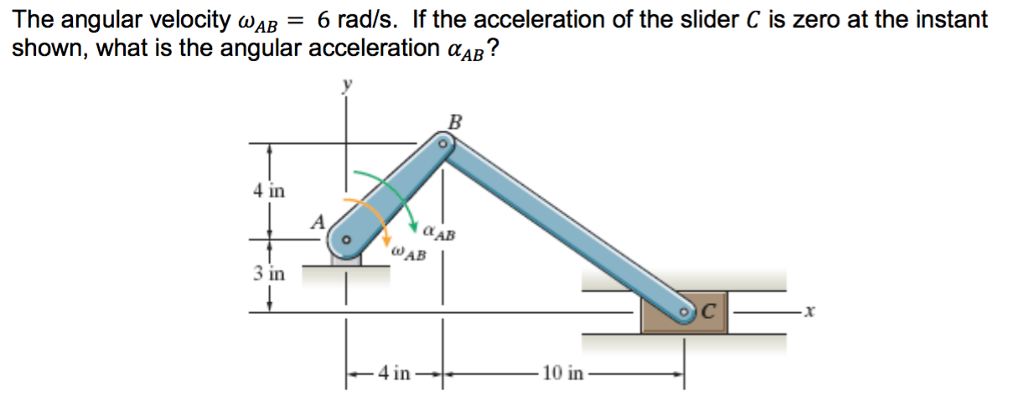 Solved The angular velocity Omega_AB = 6 rad/s. If the | Chegg.com