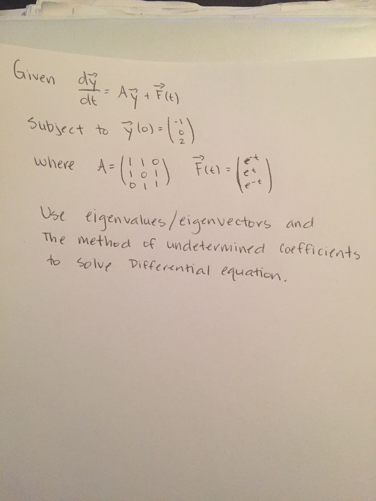 Solved Use eigenvalues and eigenvectors and the method of | Chegg.com