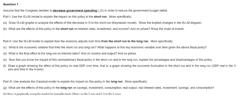 Solved Assume that the Congress decides to decrease | Chegg.com