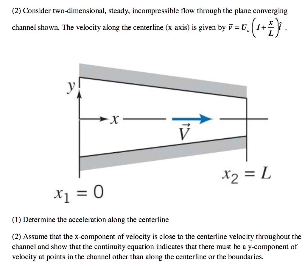 Solved (2) Consider two-dimensional, steady, incompressible | Chegg.com