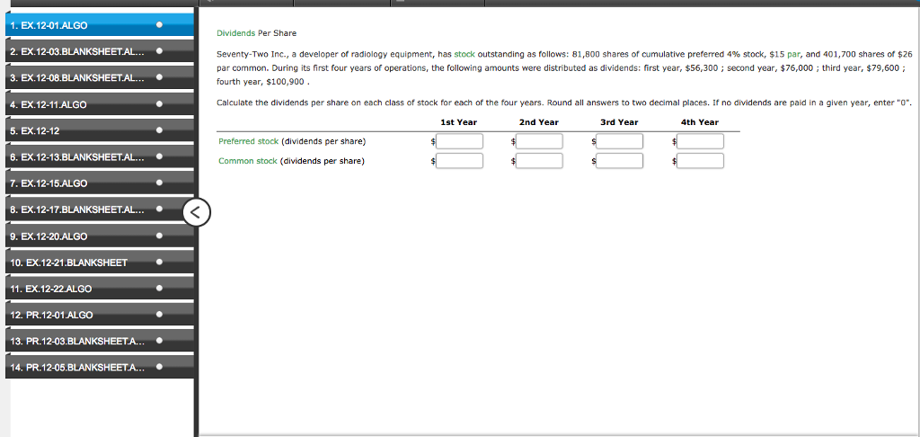 Solved 1. EX.12-01.ALGO 2. EX.12-03.BLANKSHEET.AL... . 3. | Chegg.com