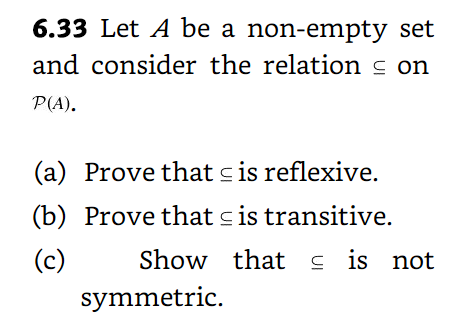 Solved 6.33 Let A be a non-empty set and consider the | Chegg.com