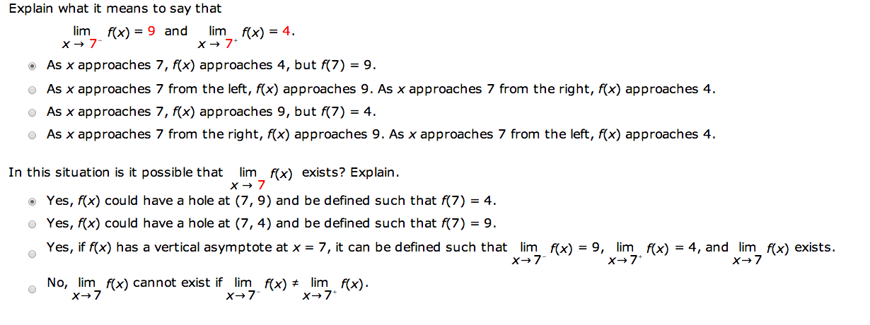 Solved Explain what it means to say that lim xrightarrow 7 | Chegg.com