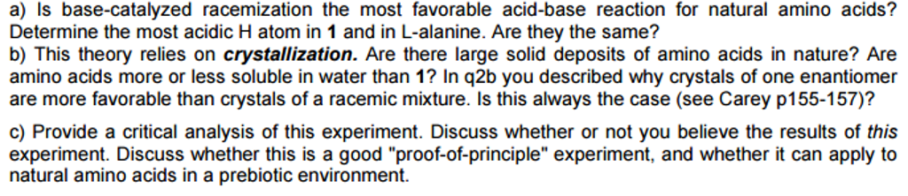 Is base-catalyzed racemization the most favorable | Chegg.com