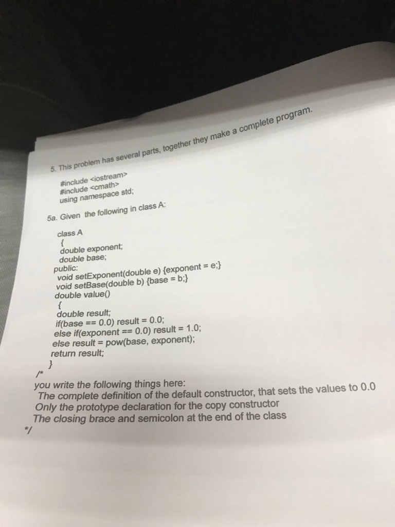 Solved 5. This problem has several parts, together they make | Chegg.com