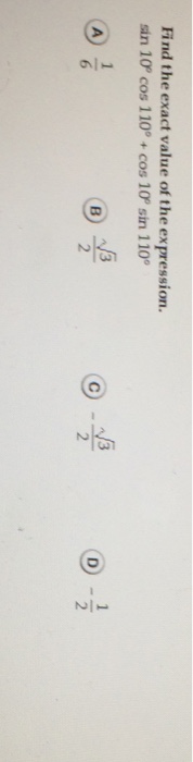 Solved Find the exact value of the expression. sin 10 | Chegg.com