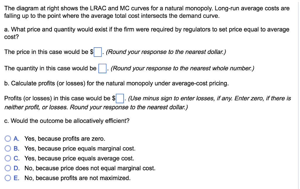 Solved The diagram at right shows the LRAC and MC curves for | Chegg.com