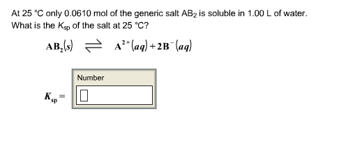 Solved At 25 degreeC only 0.0610 mol of the generic salt | Chegg.com