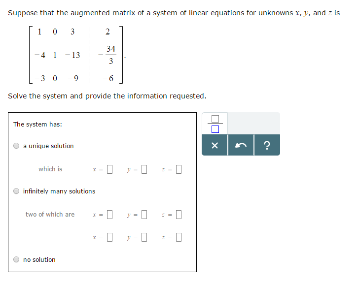 Solved Suppose That The Augmented Matrix Of A System Of