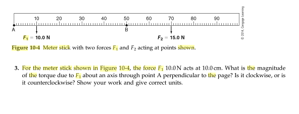 Solved 3. For the meter stick shown in Figure 10-4, the | Chegg.com