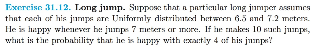 Solved Exercise 31.12. Long jump. Suppose that a particular | Chegg.com