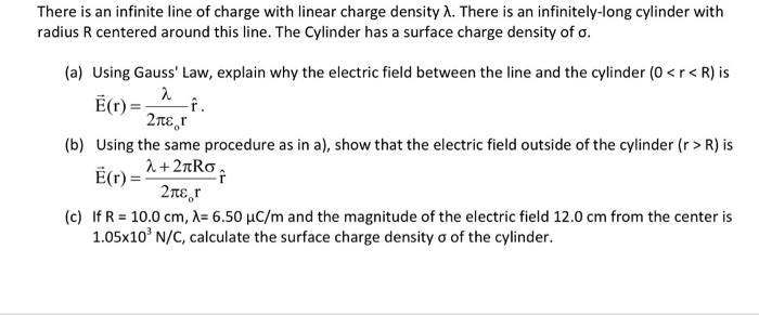 Solved There is an infinite line of charge with linear | Chegg.com