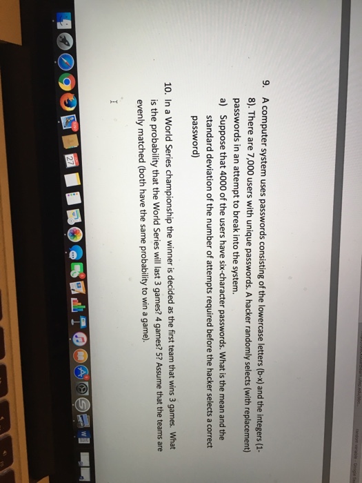 Solved A computer system uses passwords consisting of the | Chegg.com