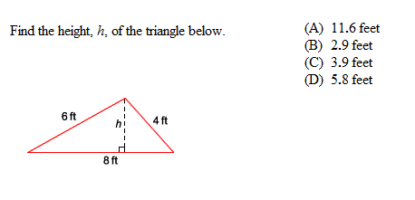 Solved Find the height, h, of the triangle below. | Chegg.com