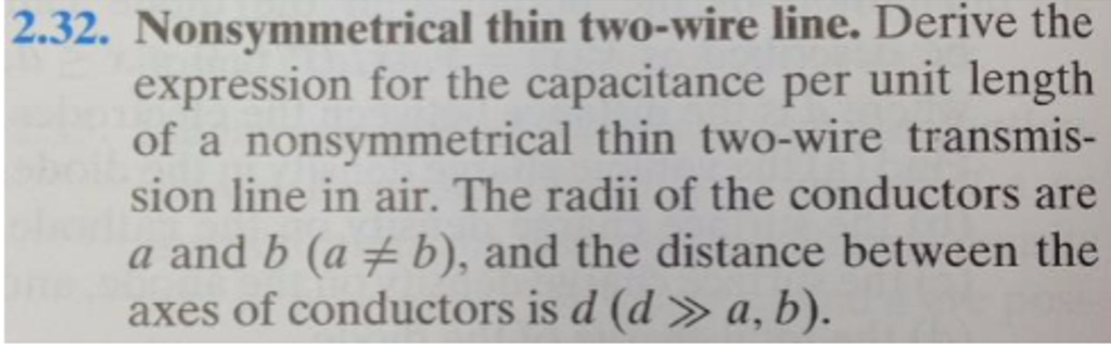 Solved Nonsymmetrical thin line. Derive the expression for | Chegg.com