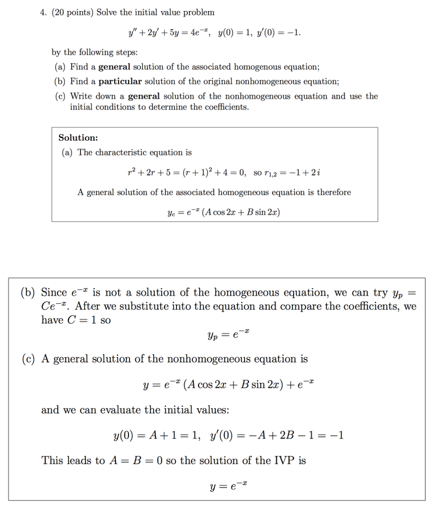 Solved Differential equation and linear algebra course. i | Chegg.com