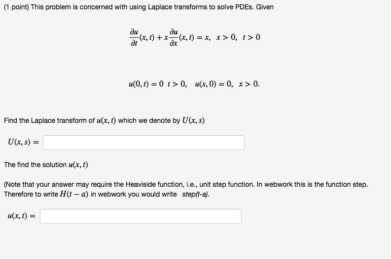 Solved This problem is concerned with using Laplace | Chegg.com Solved This problem is concerned with using Laplace | Chegg.com