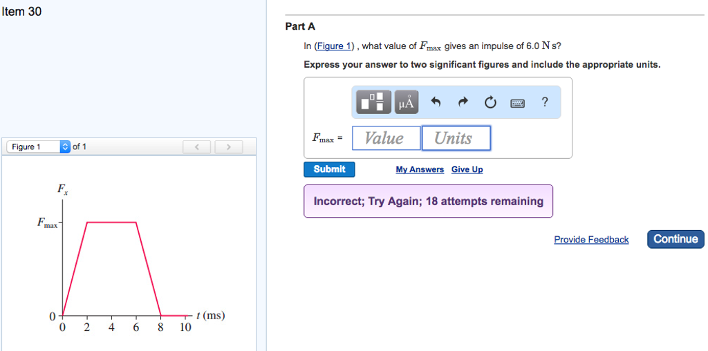 Solved In (Figure 1), what value of F_max gives an impulse | Chegg.com