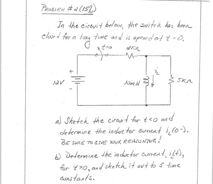 Solved In the circuit below, the switch has been closed for | Chegg.com