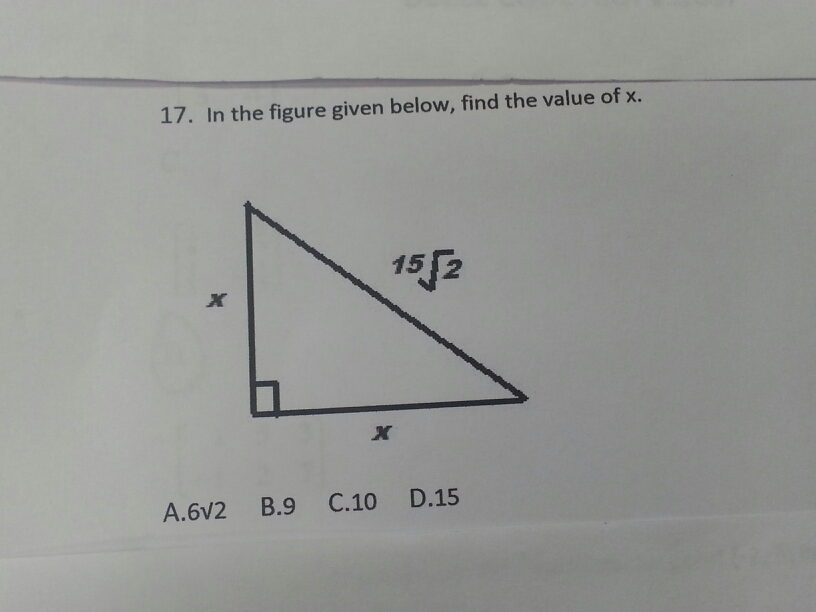 Solved In the figure given below, find the value of x. | Chegg.com