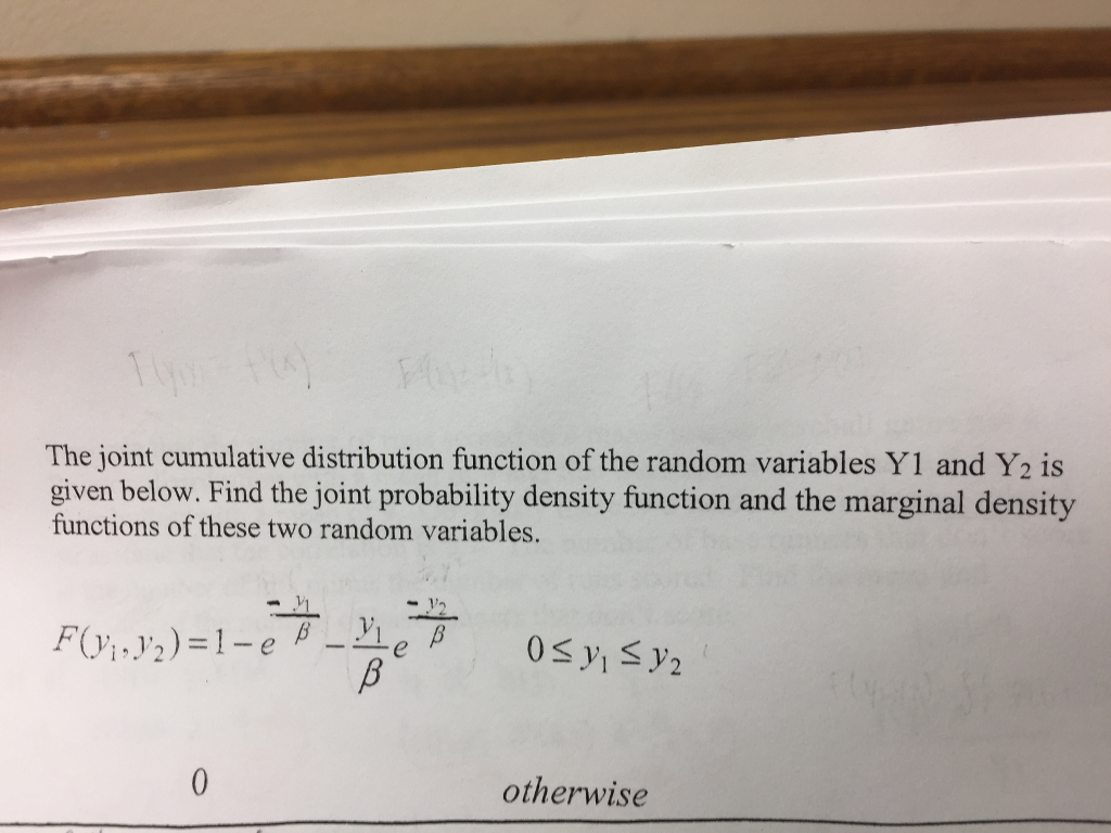 Solved The joint cumulative distribution function of the | Chegg.com