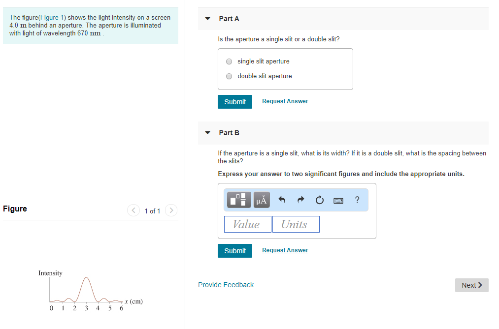 Solved The figure(Figure 1) shows the light intensity on a | Chegg.com