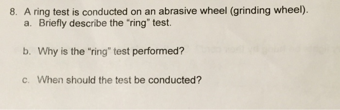 Solved A ring test is conducted on an abrasive wheel | Chegg.com