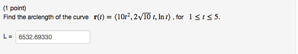 Solved Find the arc length of the curve r(t) = (10t^2, 2 | Chegg.com