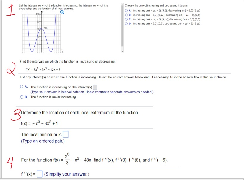 Solved List the intervals on which the function is | Chegg.com