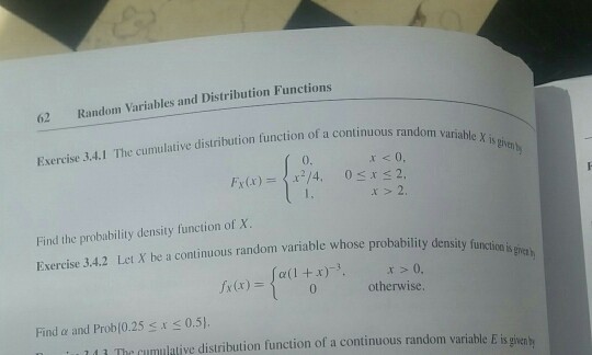 Solved 62 Random Variables and Distribution Functions The | Chegg.com