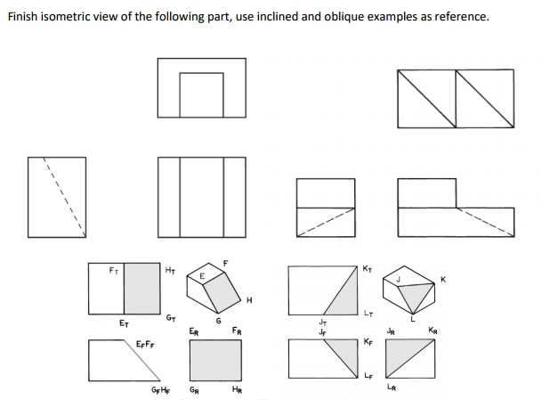Solved Finish isometric view of the following part, use | Chegg.com